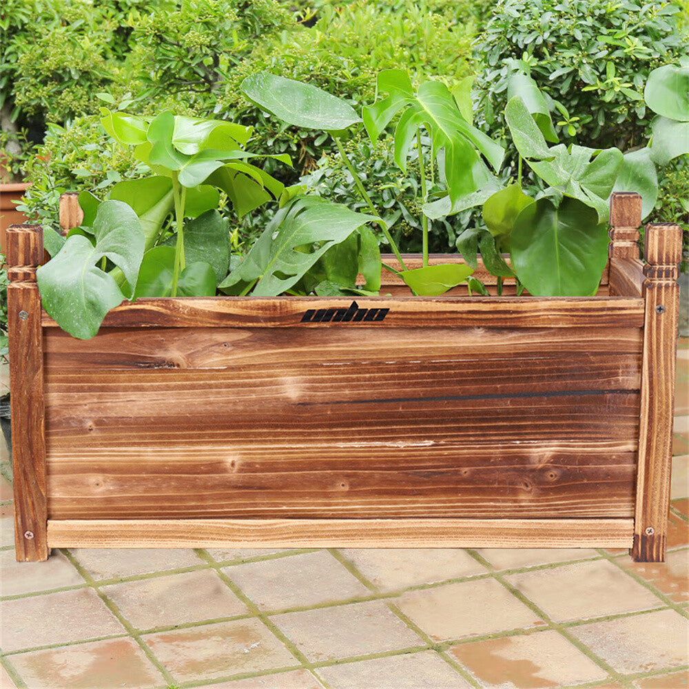 Heavy Wooden Planter Trough Planting Box Raised Garden Bed Plant Pot I