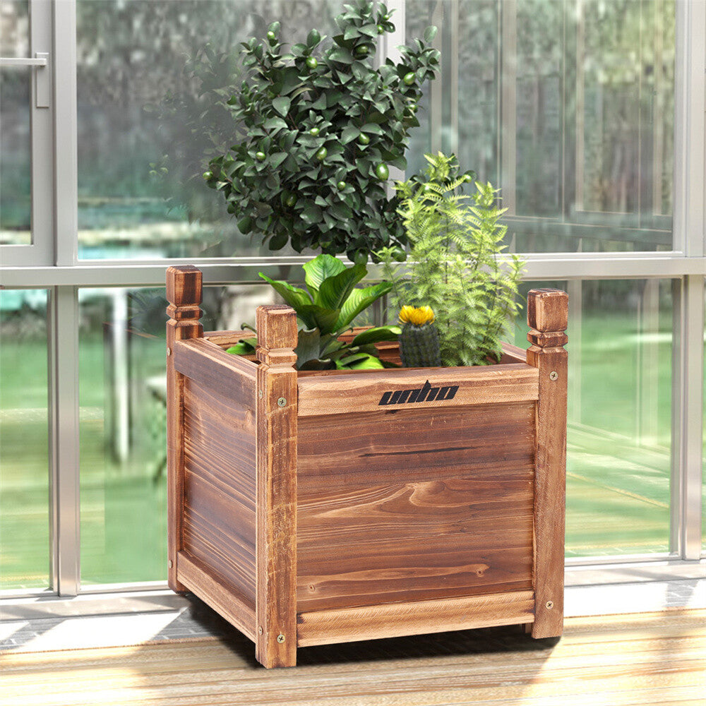 Heavy Wooden Planter Trough Planting Box Raised Garden Bed Plant Pot I